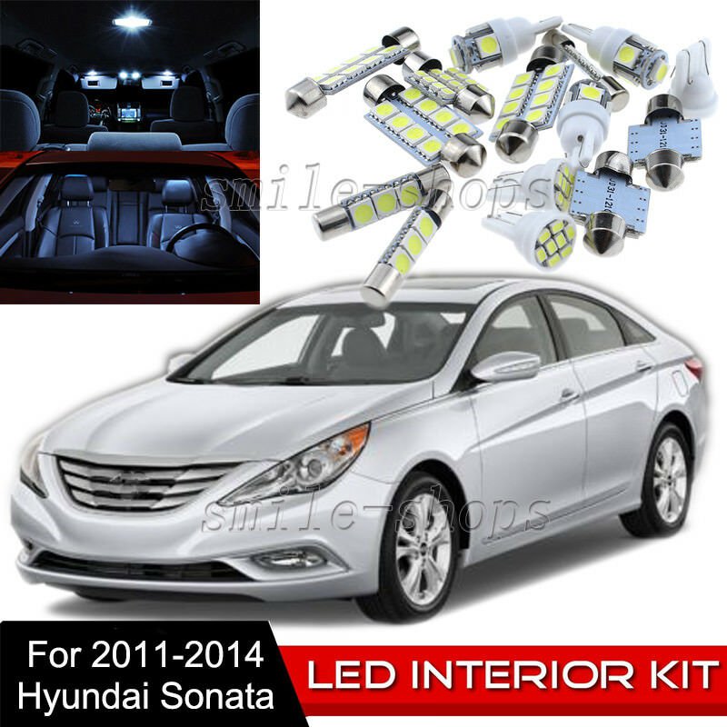 8pcs Interior LED Light Bulbs Package Kit for 2011-2014 Hyundai Sonata ...