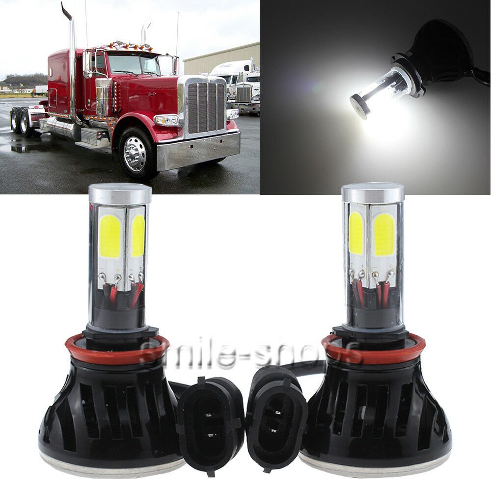 H11 80W 8000LM Low Beam LED Xenon White Bulb Headlamp Kit For Peterbilt ...