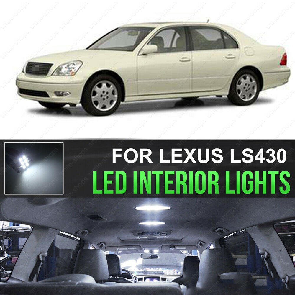 For 2001-2006 Lexus LS430 LS-430 White Interior +License Plate LED ...