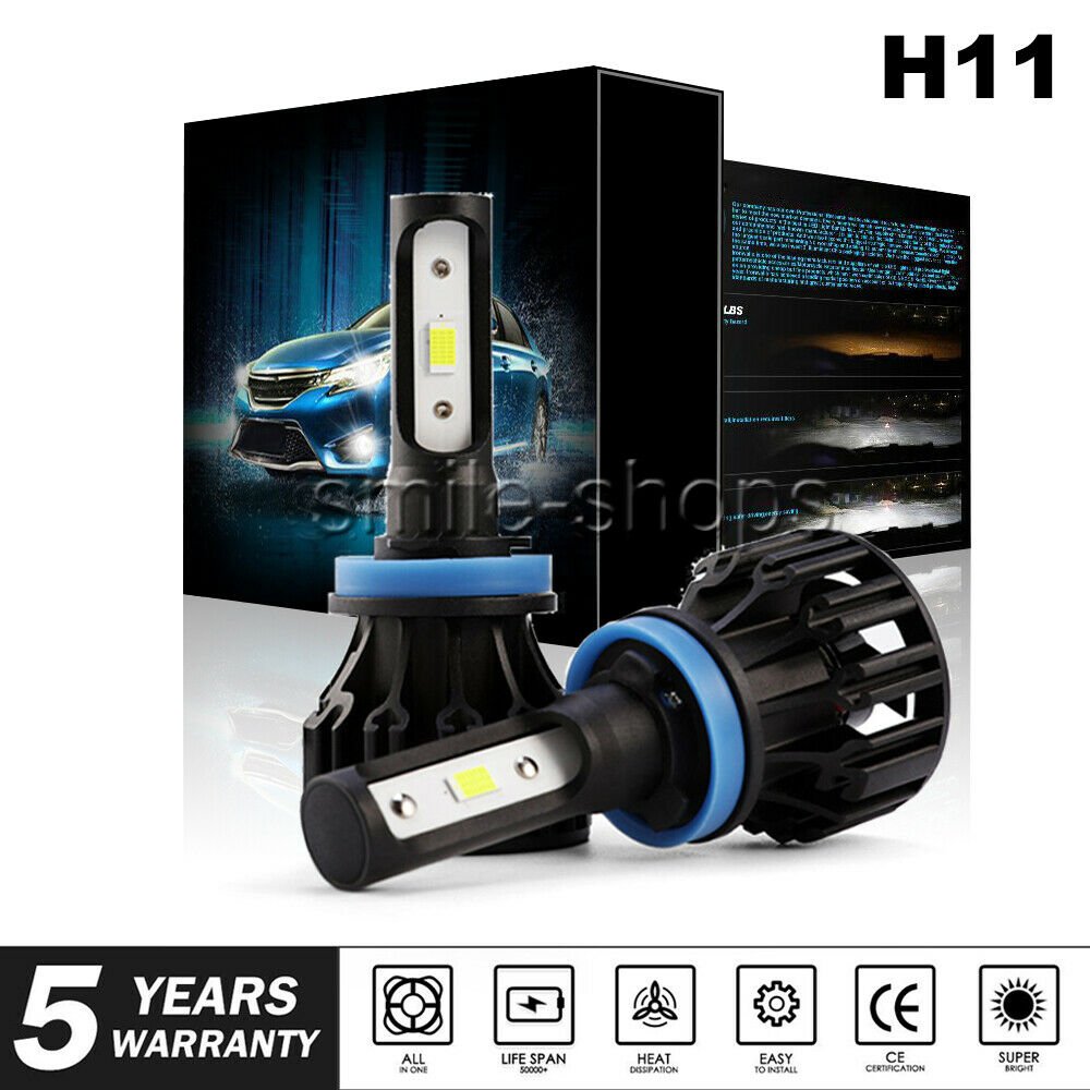 2Pcs H11 H8 H9 LED Car Headlight High/Low Beam Bulbs 1620W 243000LM ...