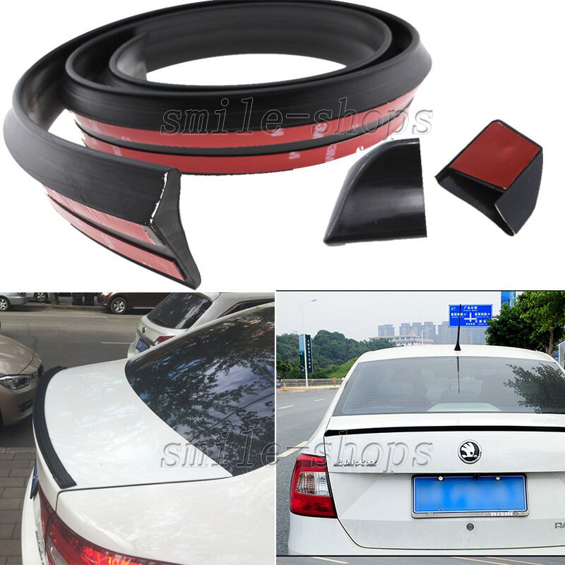 4.9ft Black No Drilling Car Roof Rear Tail Fin Empennage Trunk Spoiler ...
