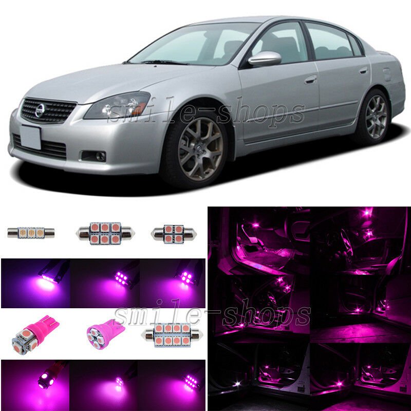 9pcs Pink/Purple LED Interior Lights Package Fit For 2002-2006 Nissan ...