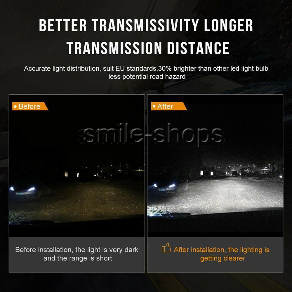 High Power 9005 HB3 LED Headlight Bulb Conversion Kit Hi Beam 6000K ...