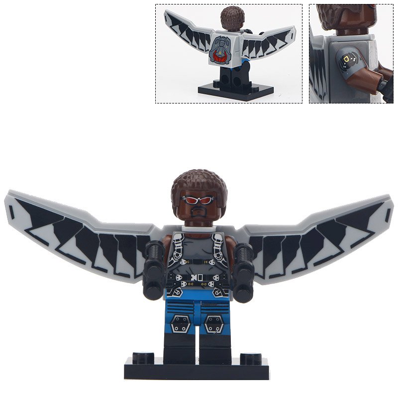 Marvel Falcon Custom Marvel Minifig Minifigure Block Brick Building ...