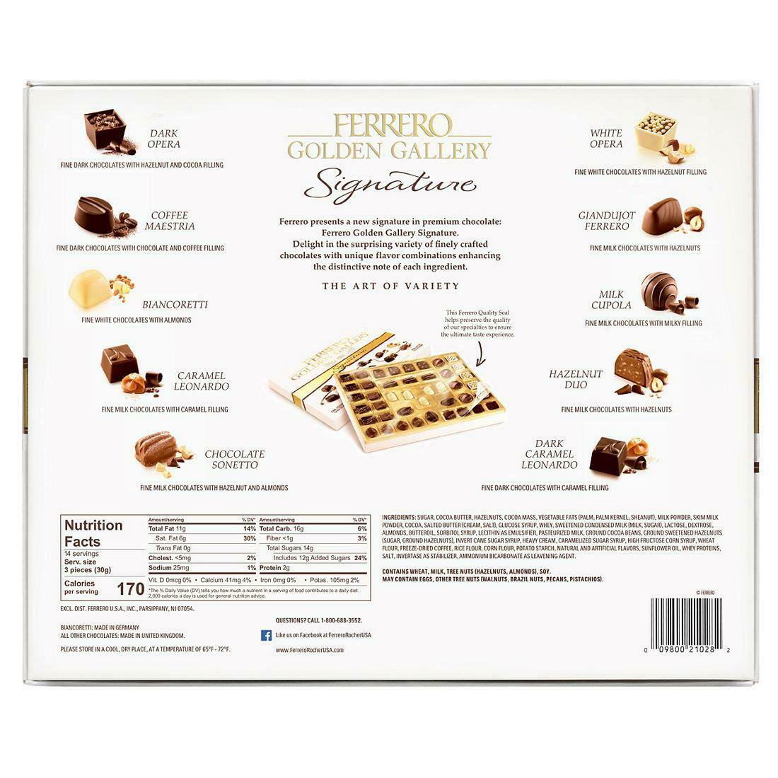 42pc Ferrero Golden Gallery Signature Chocolates Individually-Rrapped ...