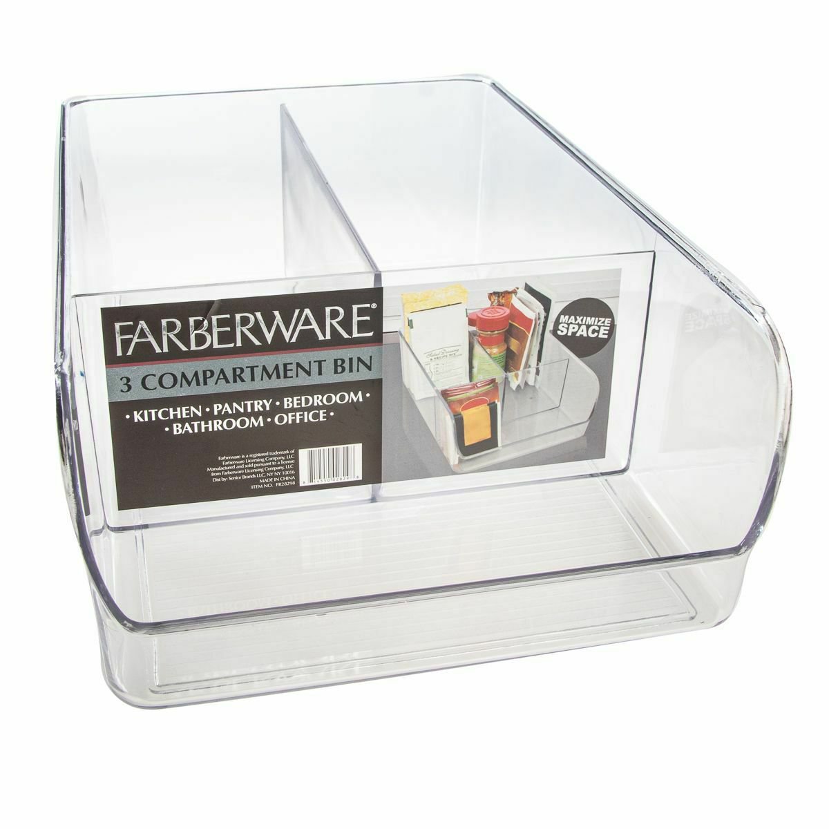 Farberware 3 Compartment Bin Stackable Storage Containers Durable ...