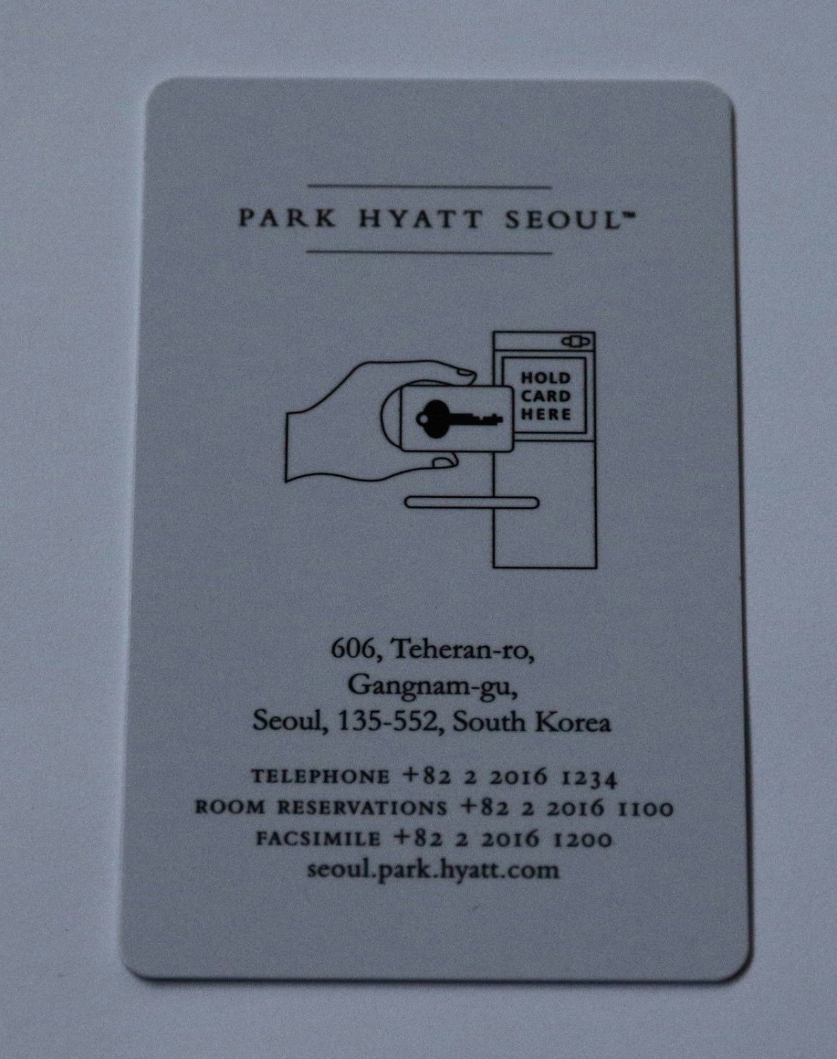 Park Hyatt Seoul Hotel Room Key Card South Korea Korean Collectible