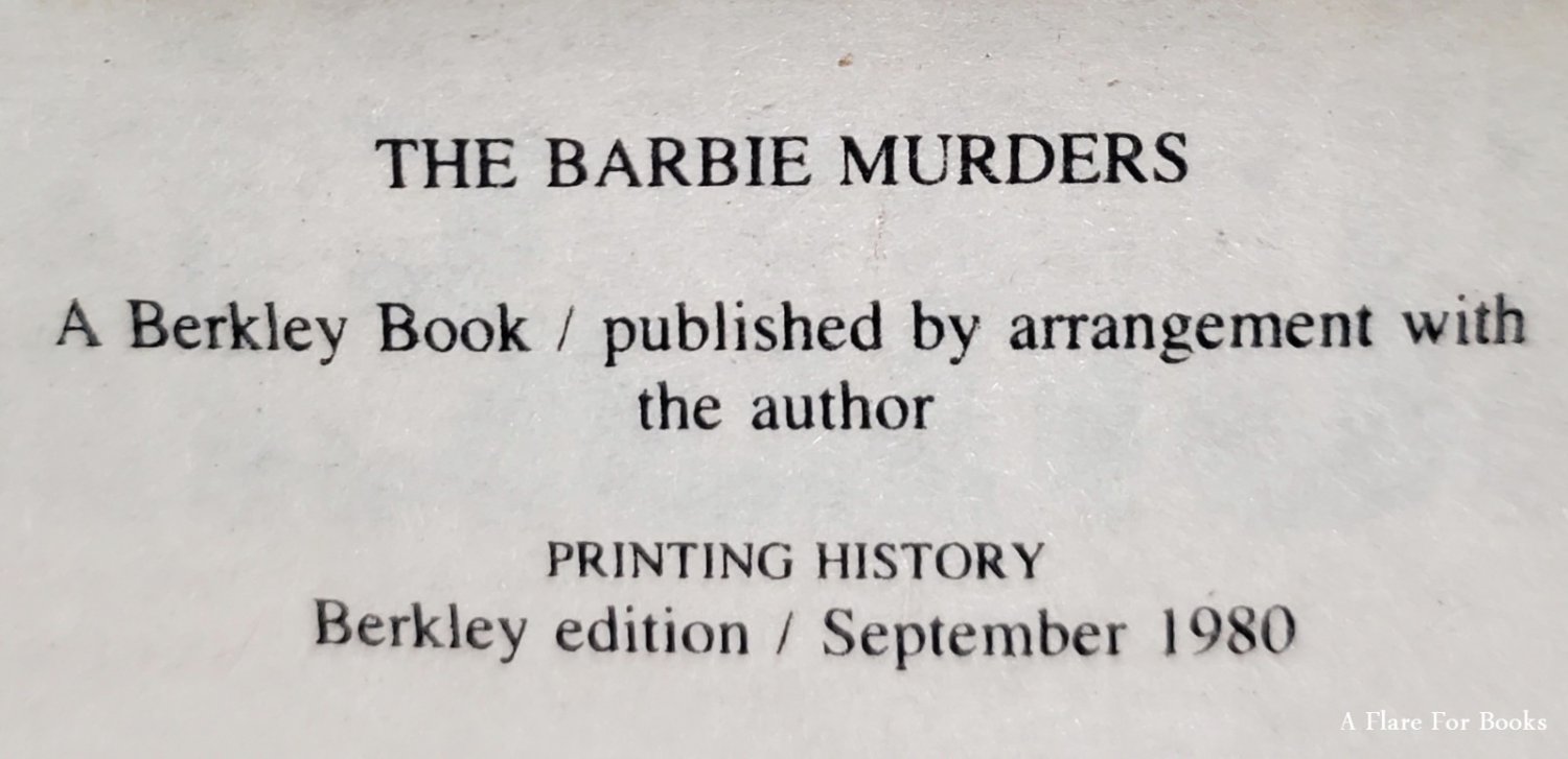 The Barbie Murders by John Varley Vintage - 1st Pb Edn