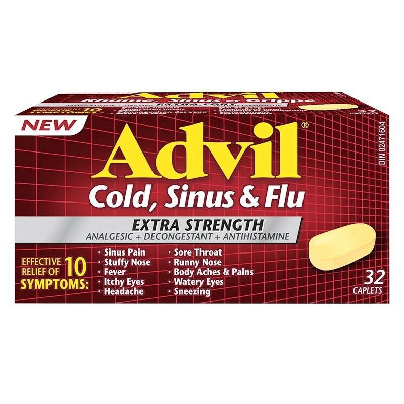 Advil Extra Strength Cold Sinus And Flu 2 X 32 Caplets Canadian
