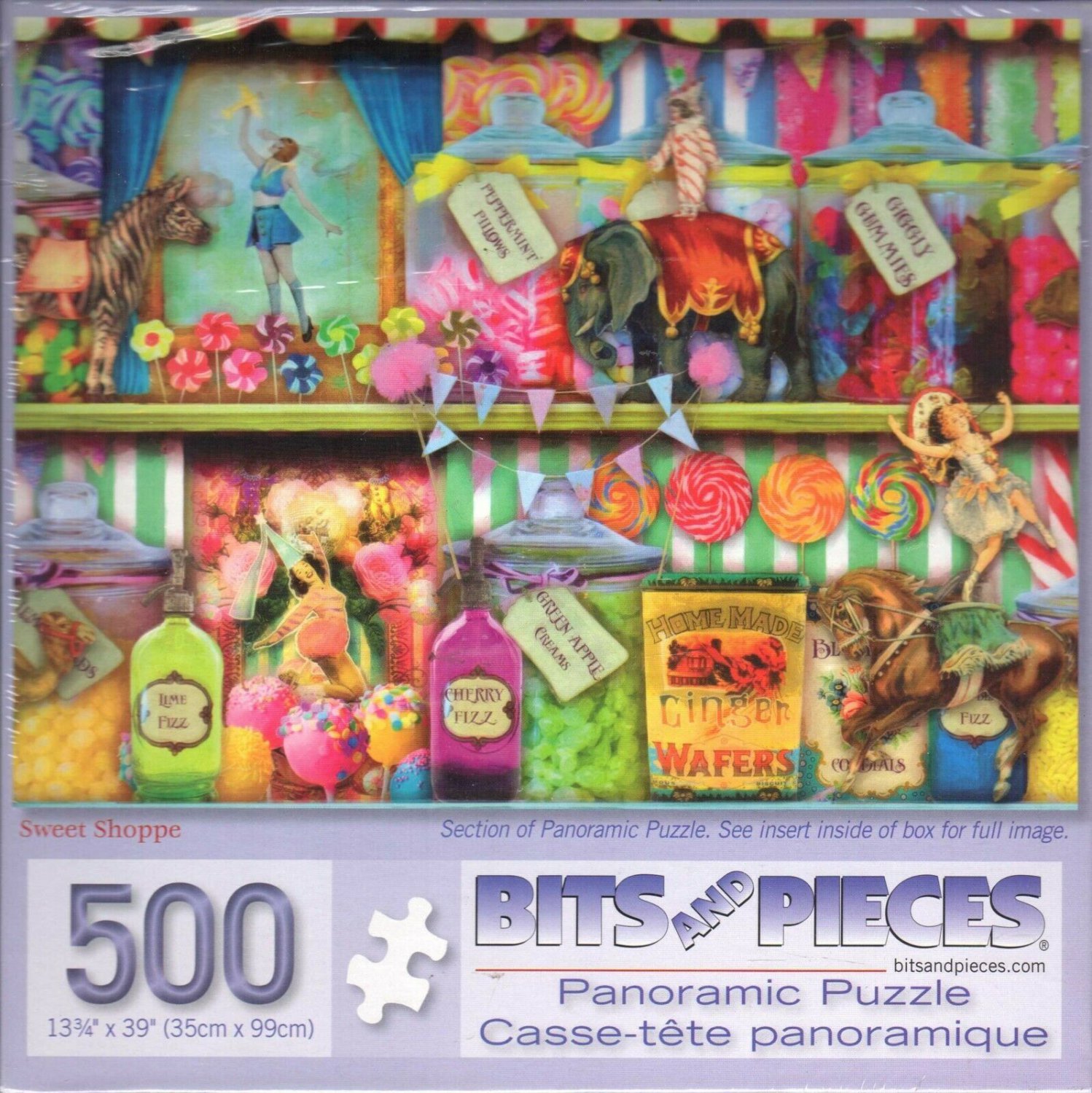 Bits And Pieces - Sweet Shoppe 500 Piece Panoramic Puzzle - Aimee Stewart