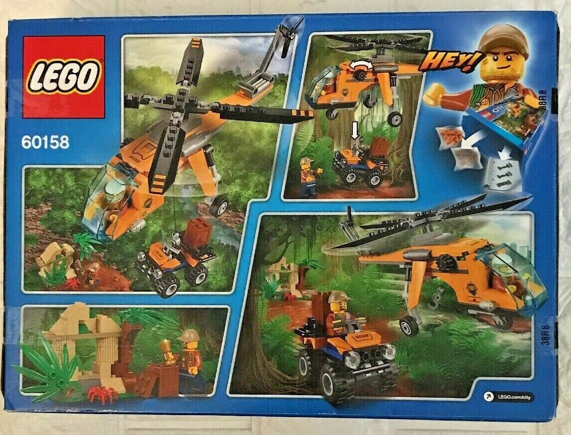 LEGO CITY 60158 Jungle Explorers Jungle Cargo Helicopter 201 Pieces New ...