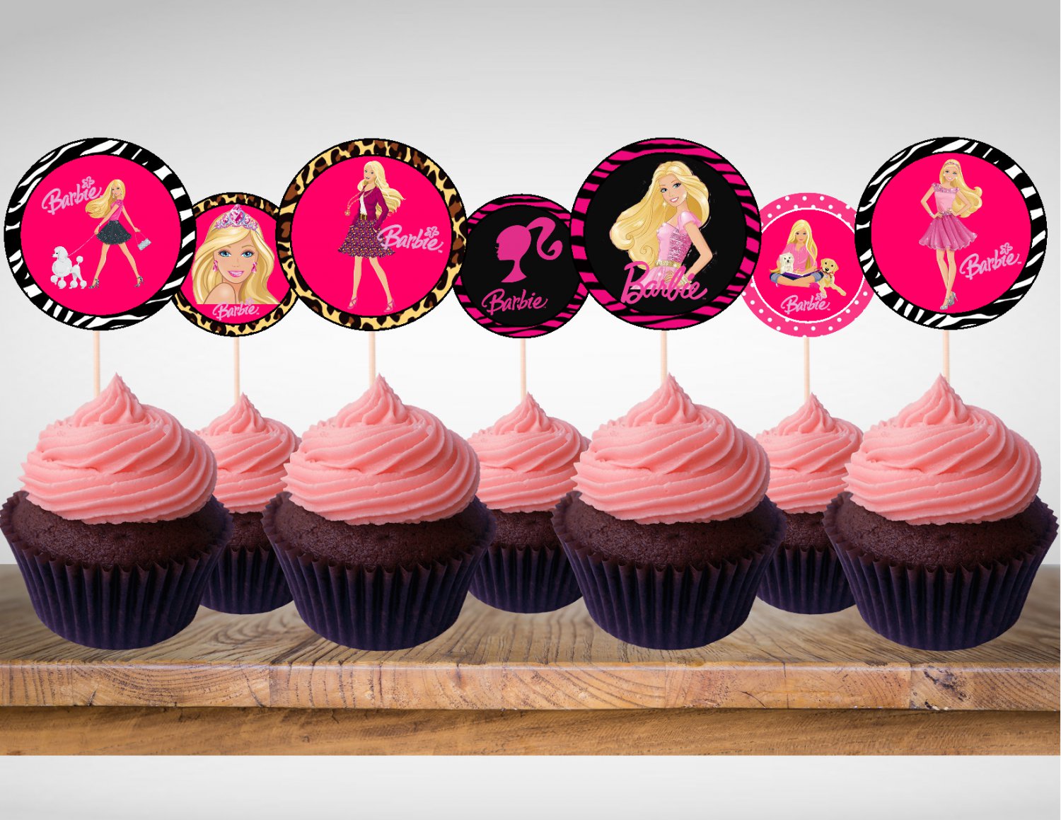Barbie Assorted Cupcake Toppers Printable Digital Instant Download barbie-assorted-cupcake-toppers-printable-digital-instant-download