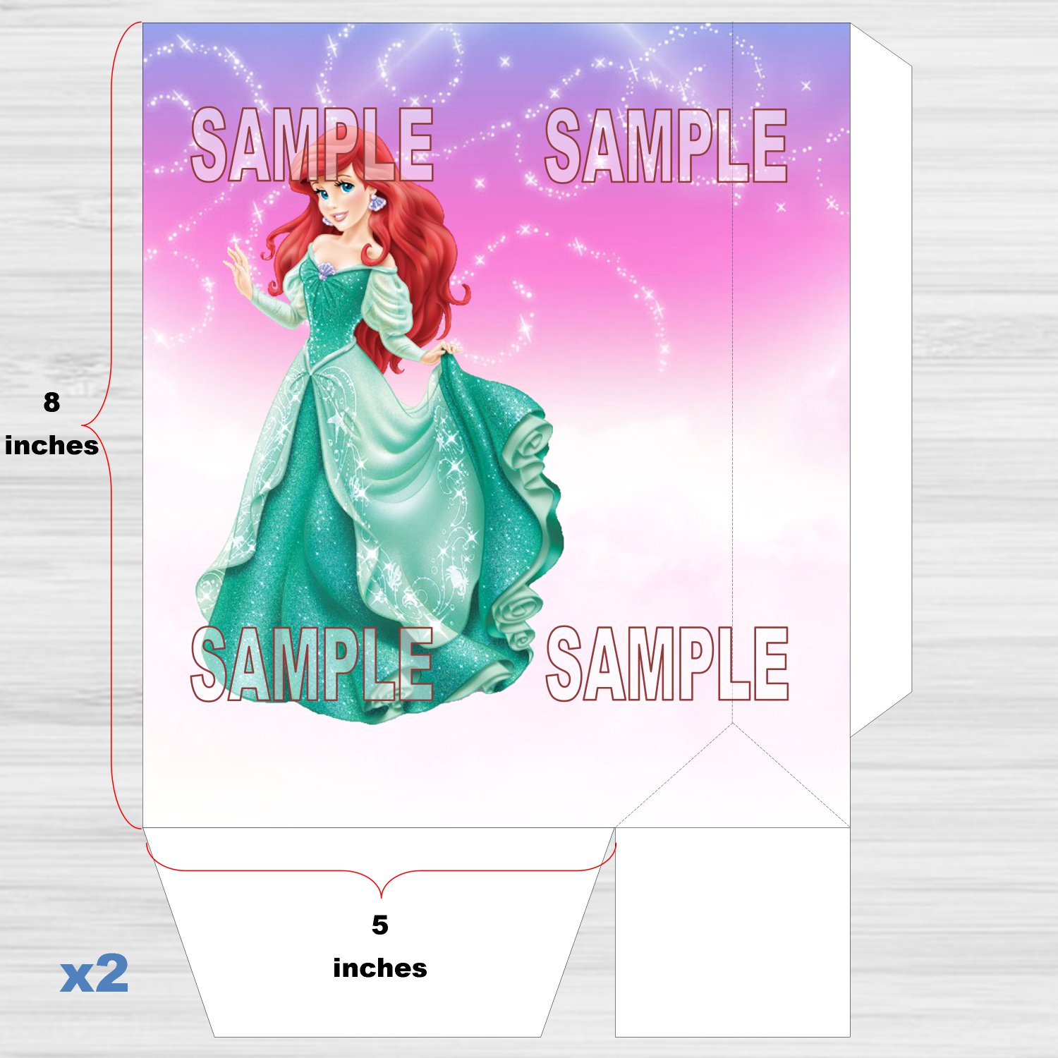 Disney Princesses Favor Loot Paper Bag Template Printable Digital ...