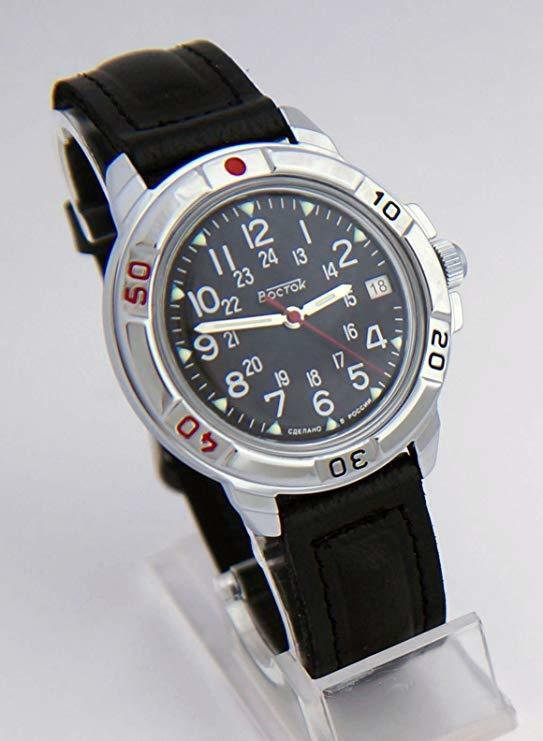 Vostok Komandirskie 431783 Military Russian Commander Watch 24 Hours Black