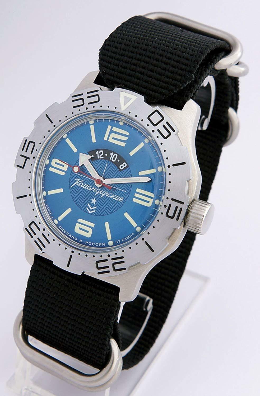 Vostok Komandirskie K-35 350669 Russian Military Watch Blue with Zulu ...