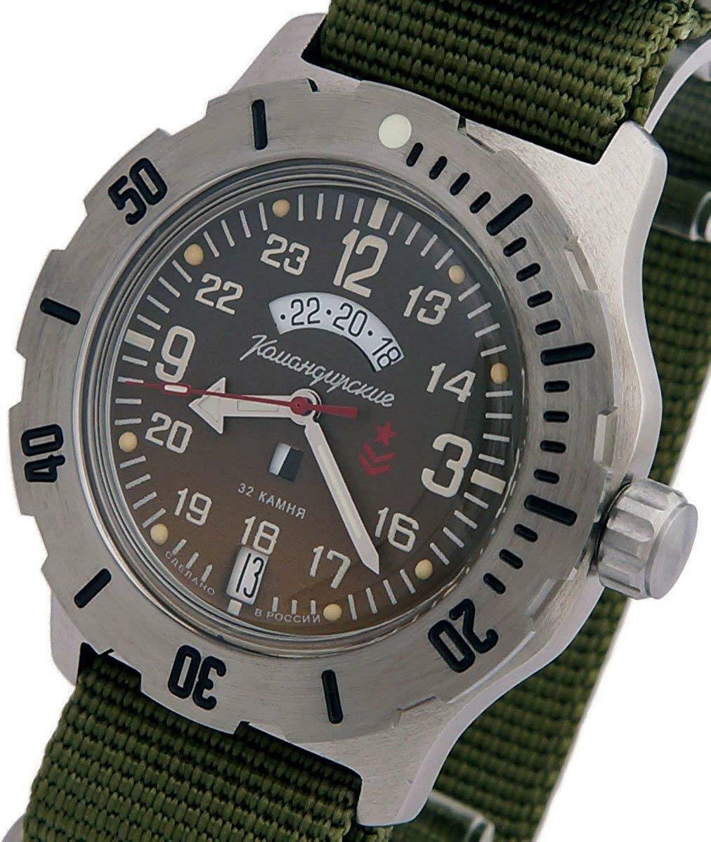 Vostok Komandirskie K-35 350754 Russian Military Watch Khaki with Zulu ...