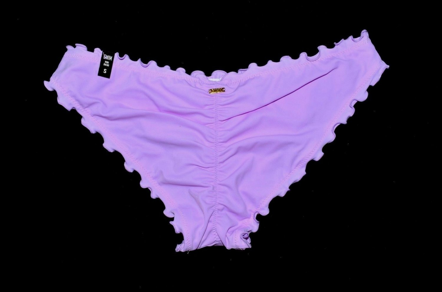 VICTORIA'S SECRET PINK Purple Cheeky Ruched Ruffle Bikini Bottom Small ...