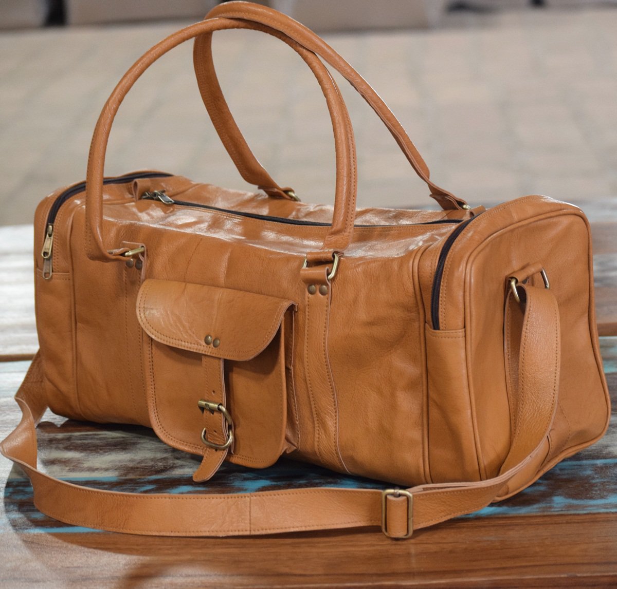 Leather Arm Bag roots handbag handcrafted luggage