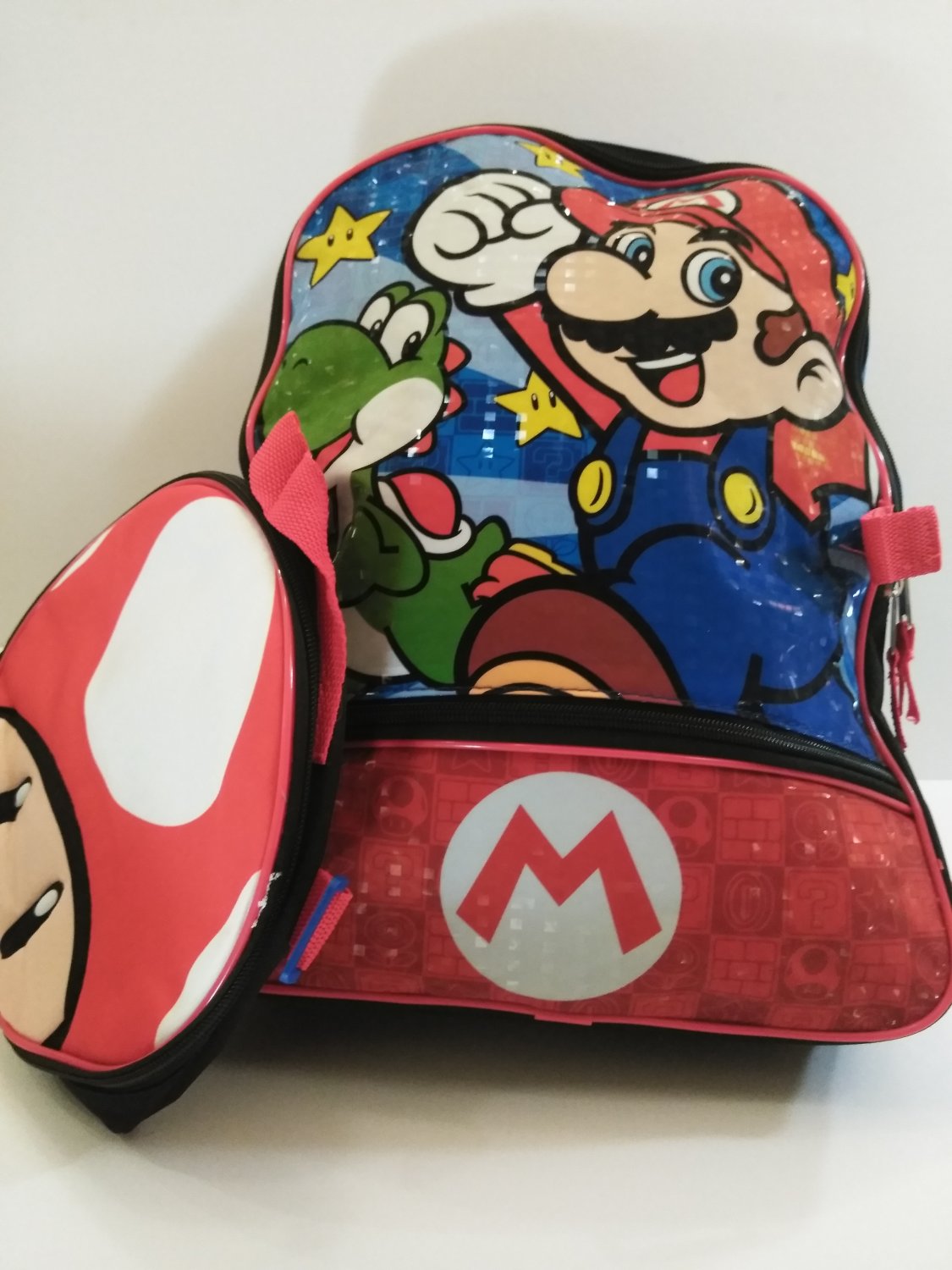 DISNEY'S SUPER MARIO 16" BACKPACK WITH LUNCH PACK - RED
