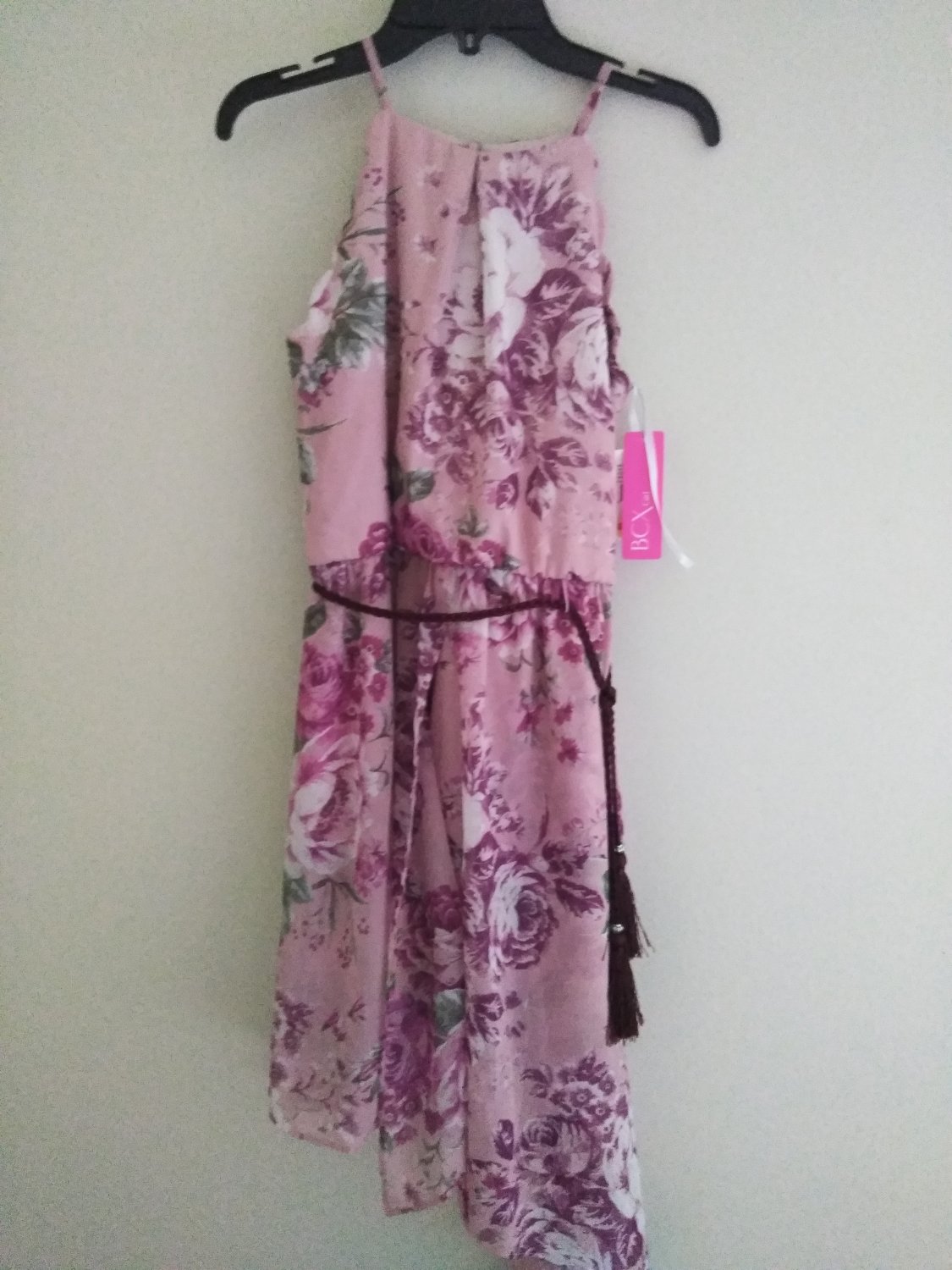 BCX GIRL'S ONE PIECE SLEEVELESS BROWN DRESS & SHORT SIZE 14