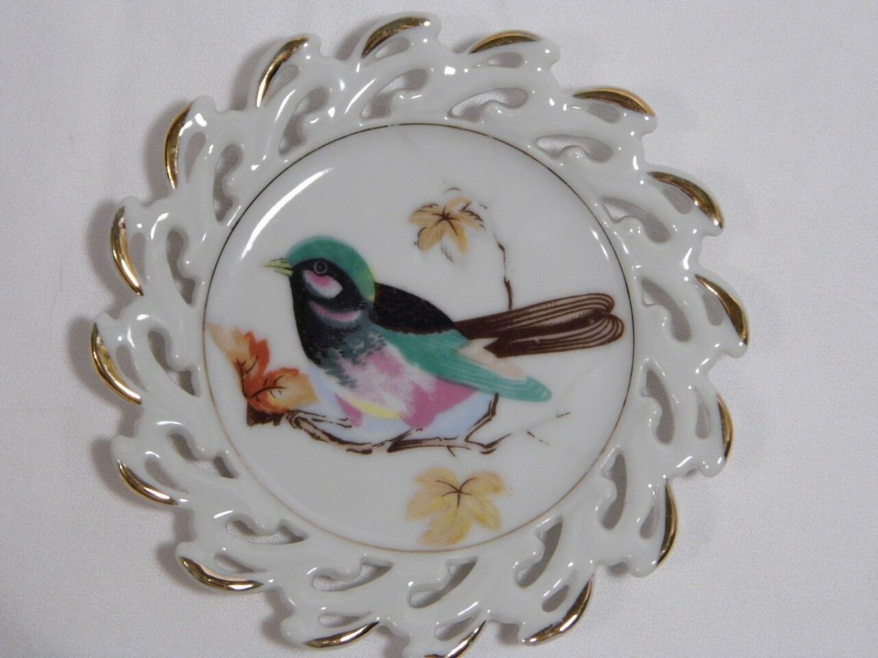 vintage RELCO Creations Japan handpainted china collector PLATE w/ BIRD ...