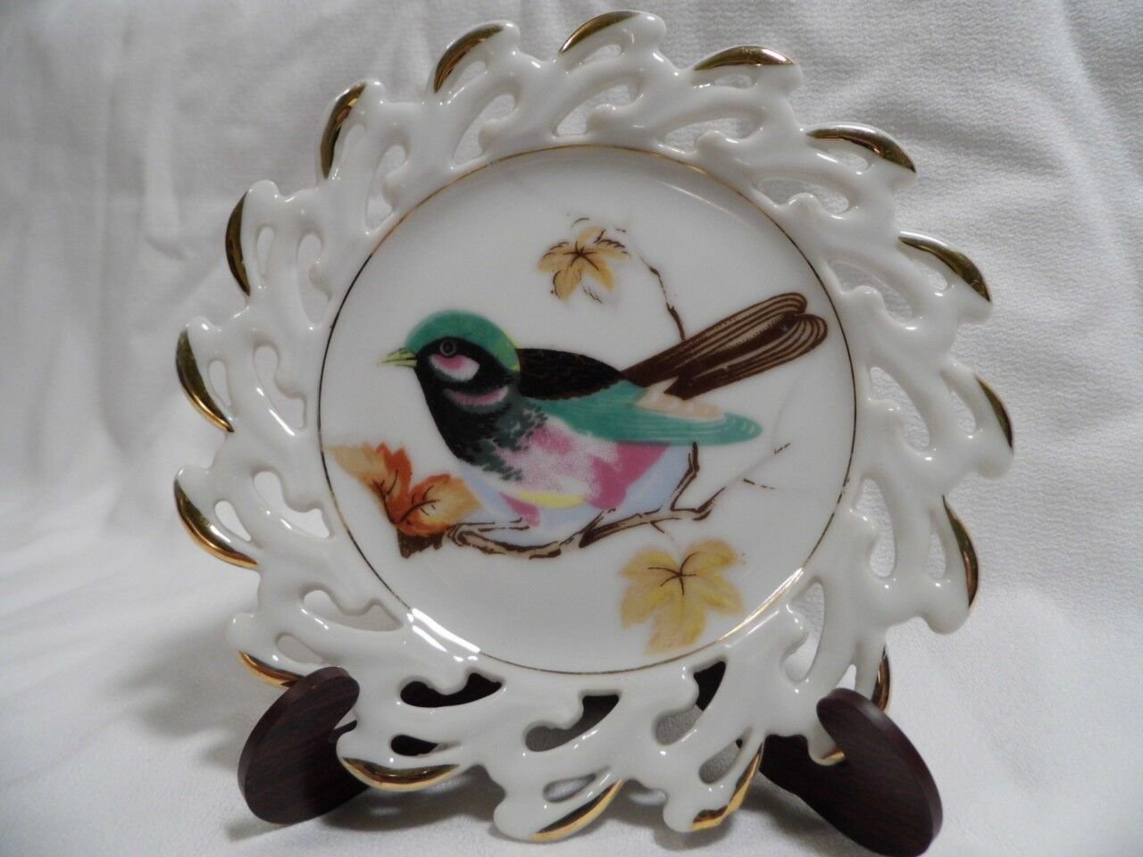 vintage RELCO Creations Japan handpainted china collector PLATE w/ BIRD ...