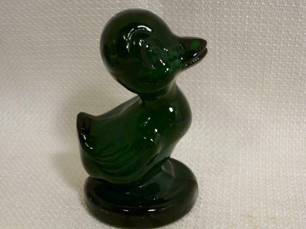 vintage Boyd Art Glass Debbie DUCK figurine ~ #2 Furr Green