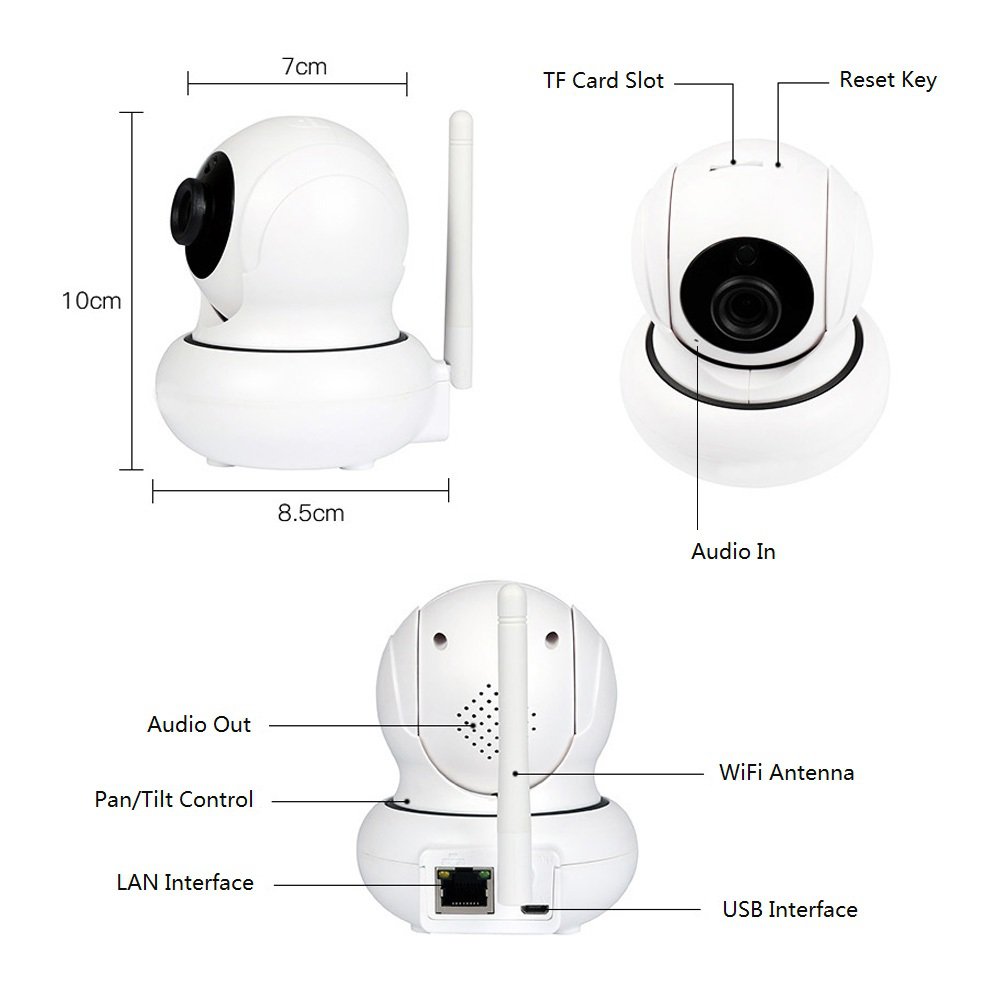 Wanscam HW0021-2 WiFi 1280x720 IP Camera PTZ Pan Tilt P2P Wireless