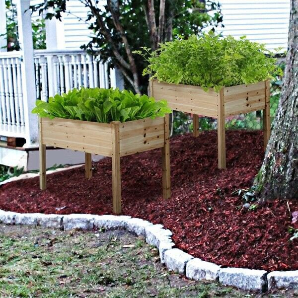 Raised Garden Bed Boxes Kit Flower Plant Planter Box Elevated Garden ...
