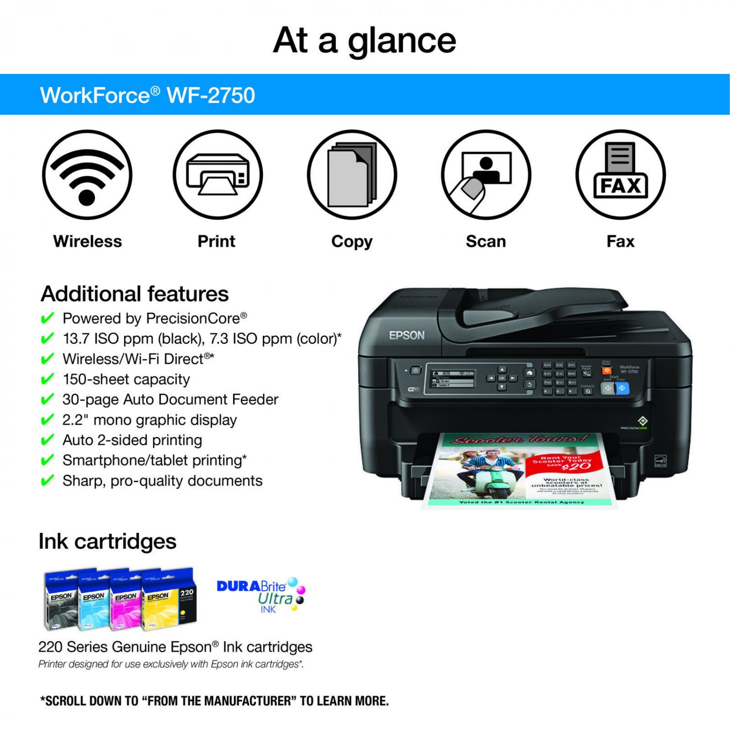 Epson All In One Printer Machine Fax Scanner Copier Wireless Laser ...