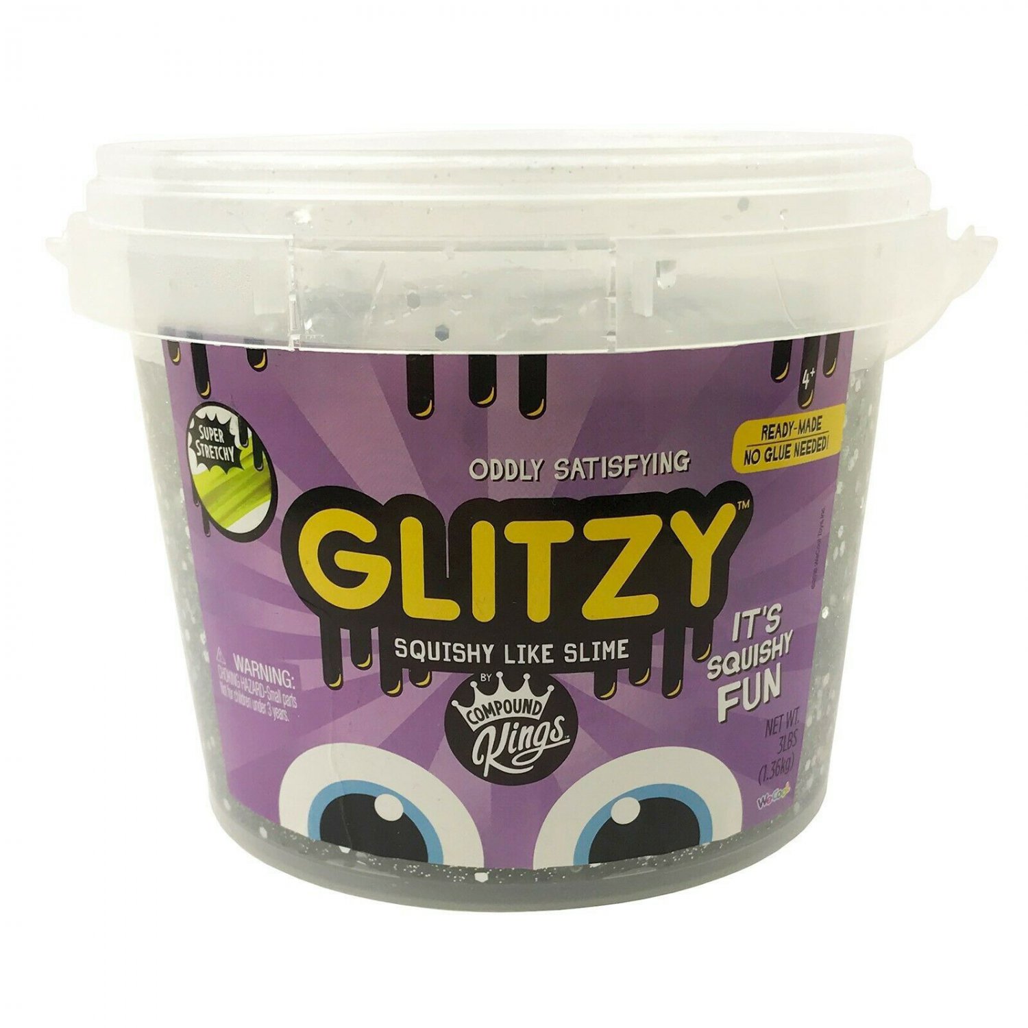 Compound Kings Glitzy Sparkle 3lb Slime Bucket: Silver