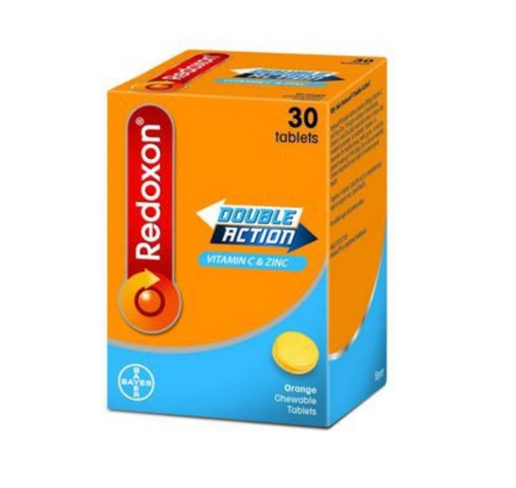 2 x New Redoxon Double Action Vitamin C & Zinc Orange Chewable Tablets 30s