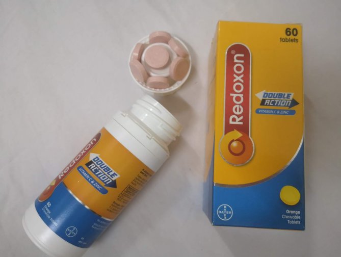 60 Tablet New Redoxon Double Action Vitamin C & Zinc Orange Chewable ...