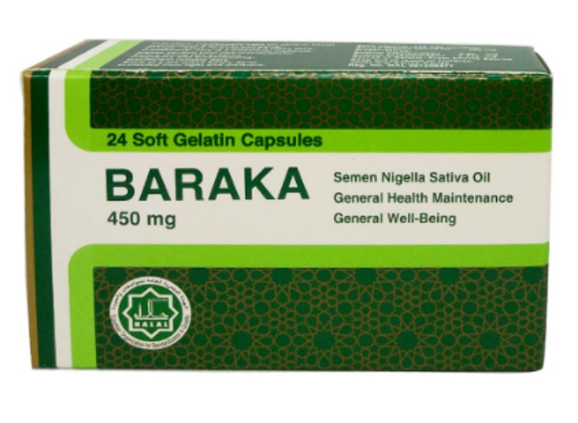 2 x Baraka Nigella Sativa Oil 450mg 24's