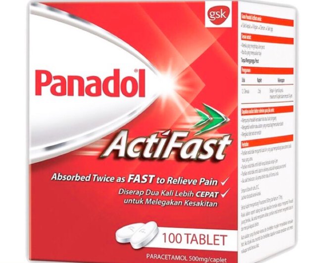 2 Box X Panadol Actifast 100 Tablets Headache, Paracetamol, Fever ...
