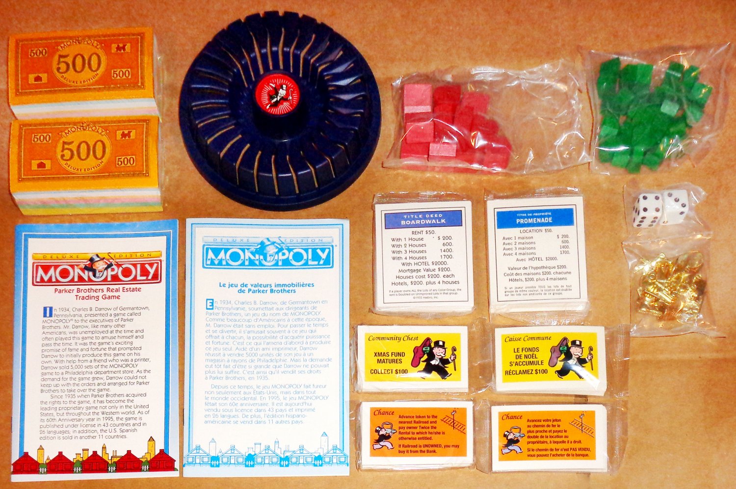 Deluxe Edition Bilingual French English Monopoly Board Game Canada 1996