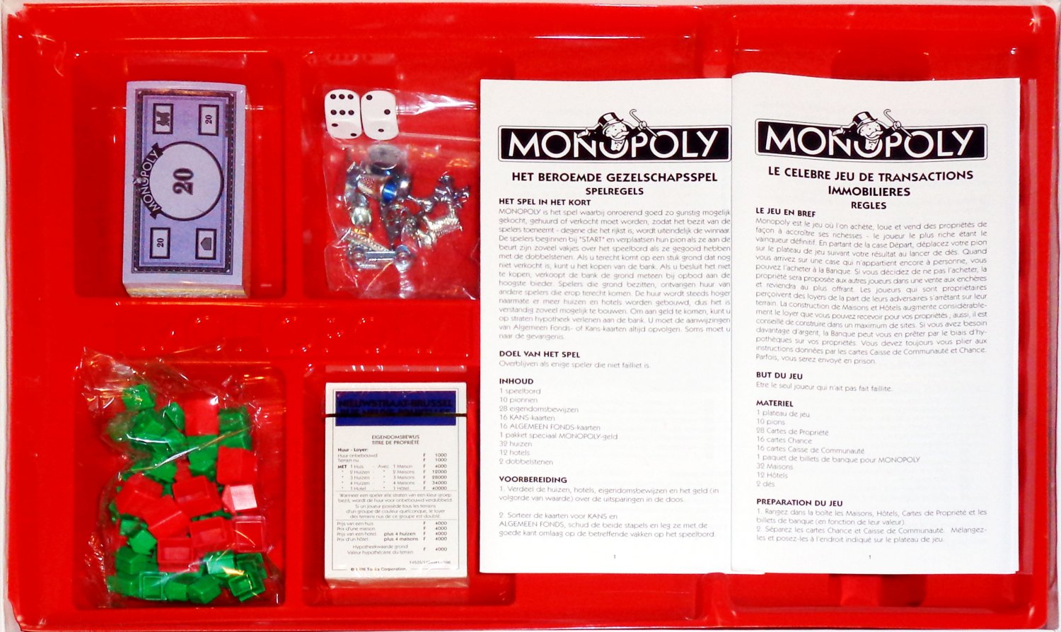 Belgian Bilingual French Dutch Monopoly Board Game Belgium 1996