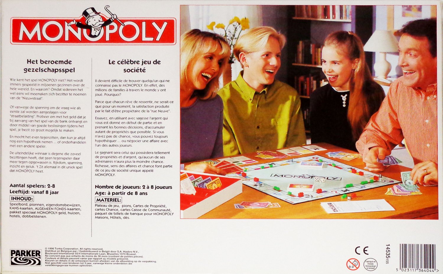 Belgian Bilingual French Dutch Monopoly Board Game Belgium 1996