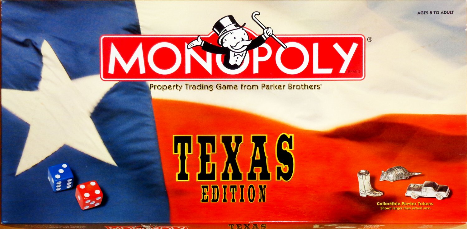 Texas Edition Monopoly Board Game Usaopoly 1999