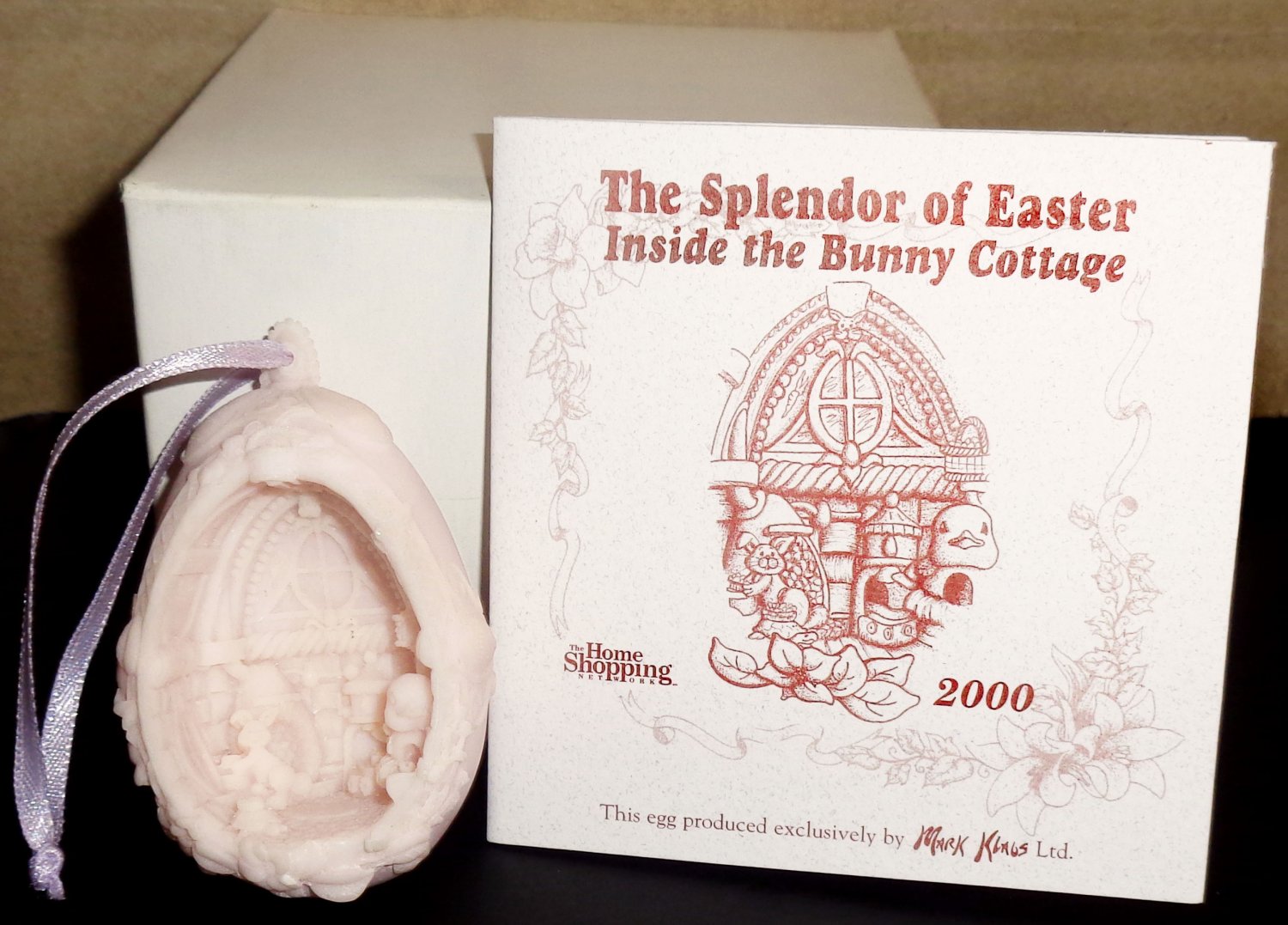 2000 The Splendor of Easter Inside Bunny Cottage Porcelain Egg Ornament ...