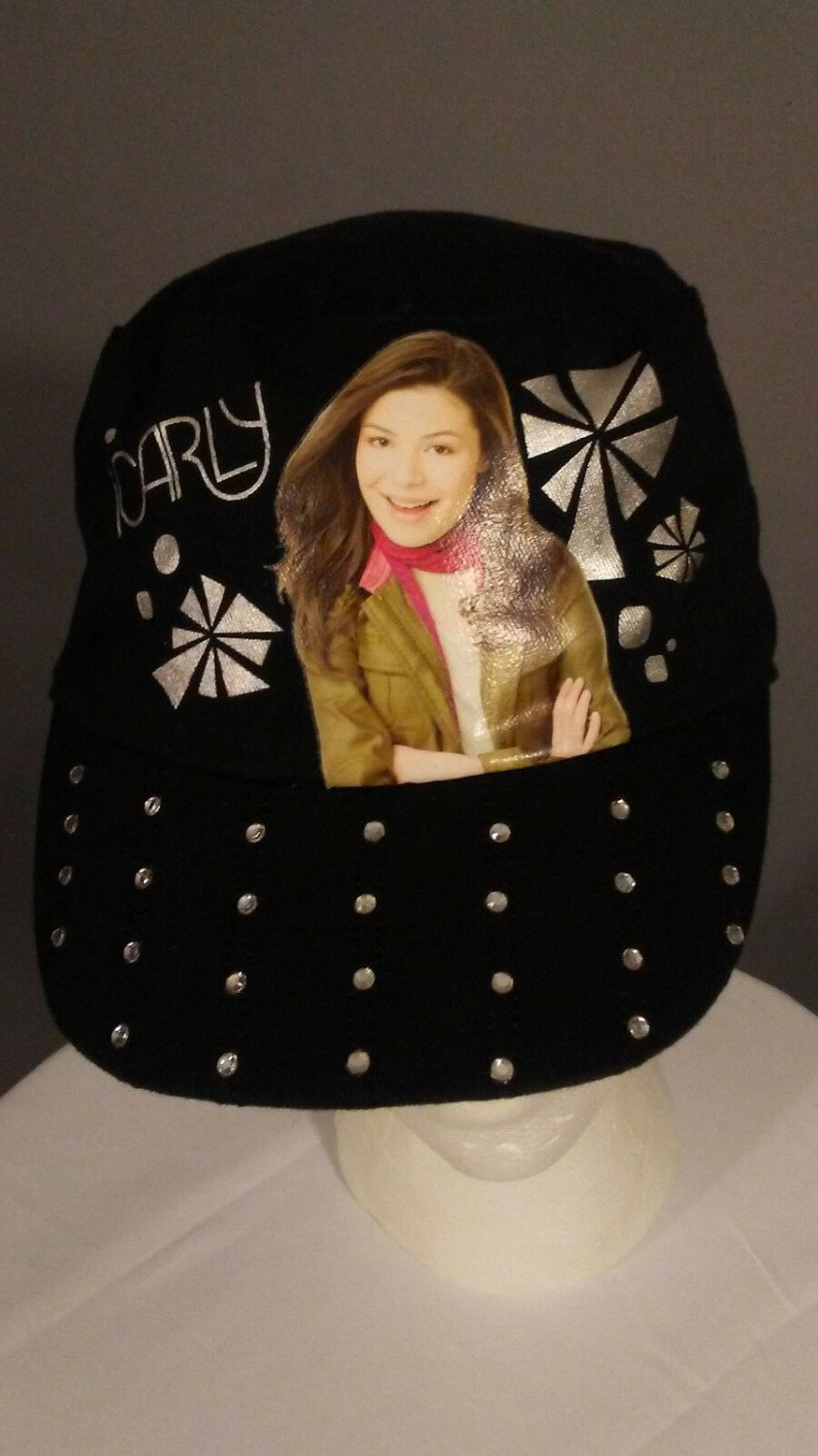 Girl's Nickelodeon iCarly Black Graphic Hat with Rhinestones Baseball Cap