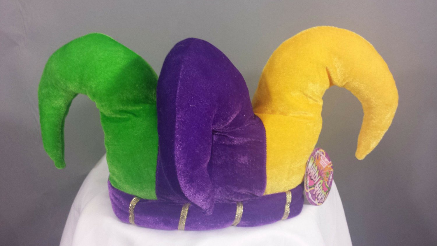 Court Jester Hat 3 Point Green Purple Gold Velour Costume Hat Dress Up ...