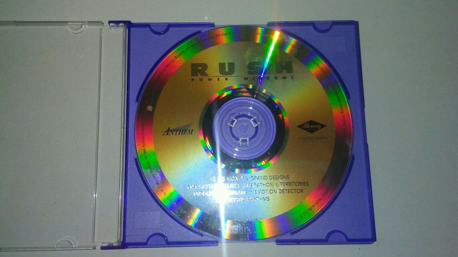 Rush Power Windows CD 1985 Original Anthem ANMD 1085 Neil Peart Geddy ...