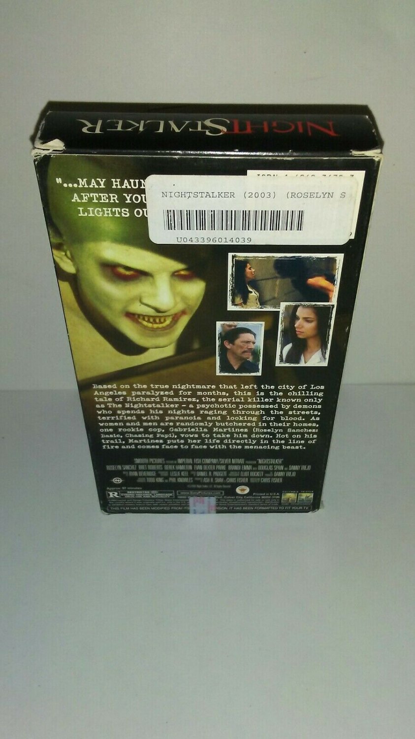 NIGHTSTALKER VHS TRISTAR horror Slasher Richard Ramirez Serial Killer ...