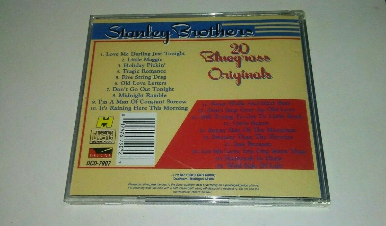 Stanley Brothers 20 Bluegrass Originals Man Of Constant Sorrows Cd