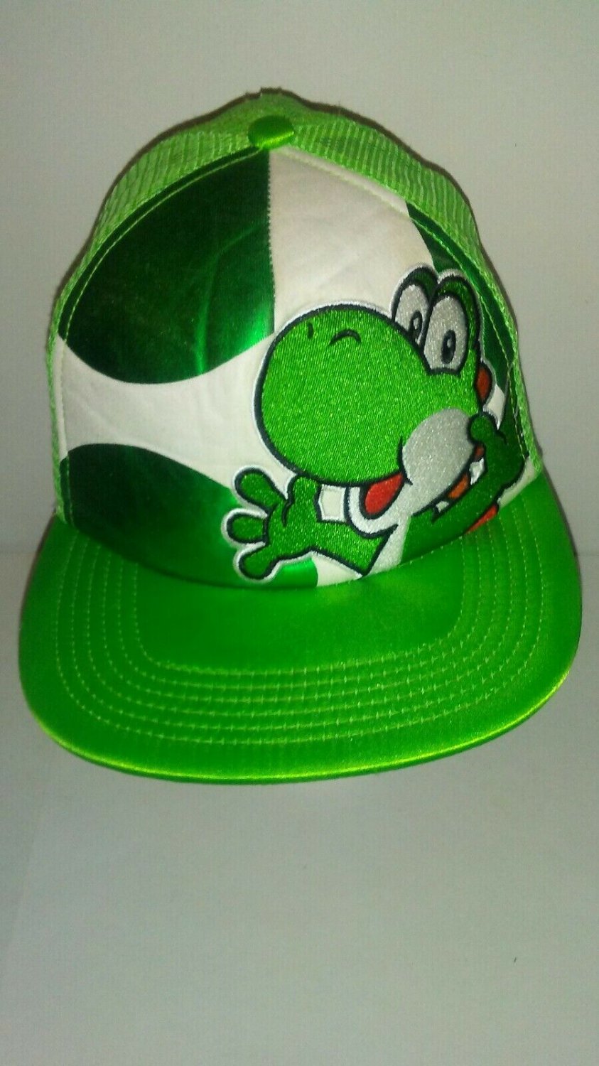 Nintendo Super Mario Yoshi Green Mesh back Foam front Snapback Truckers ...
