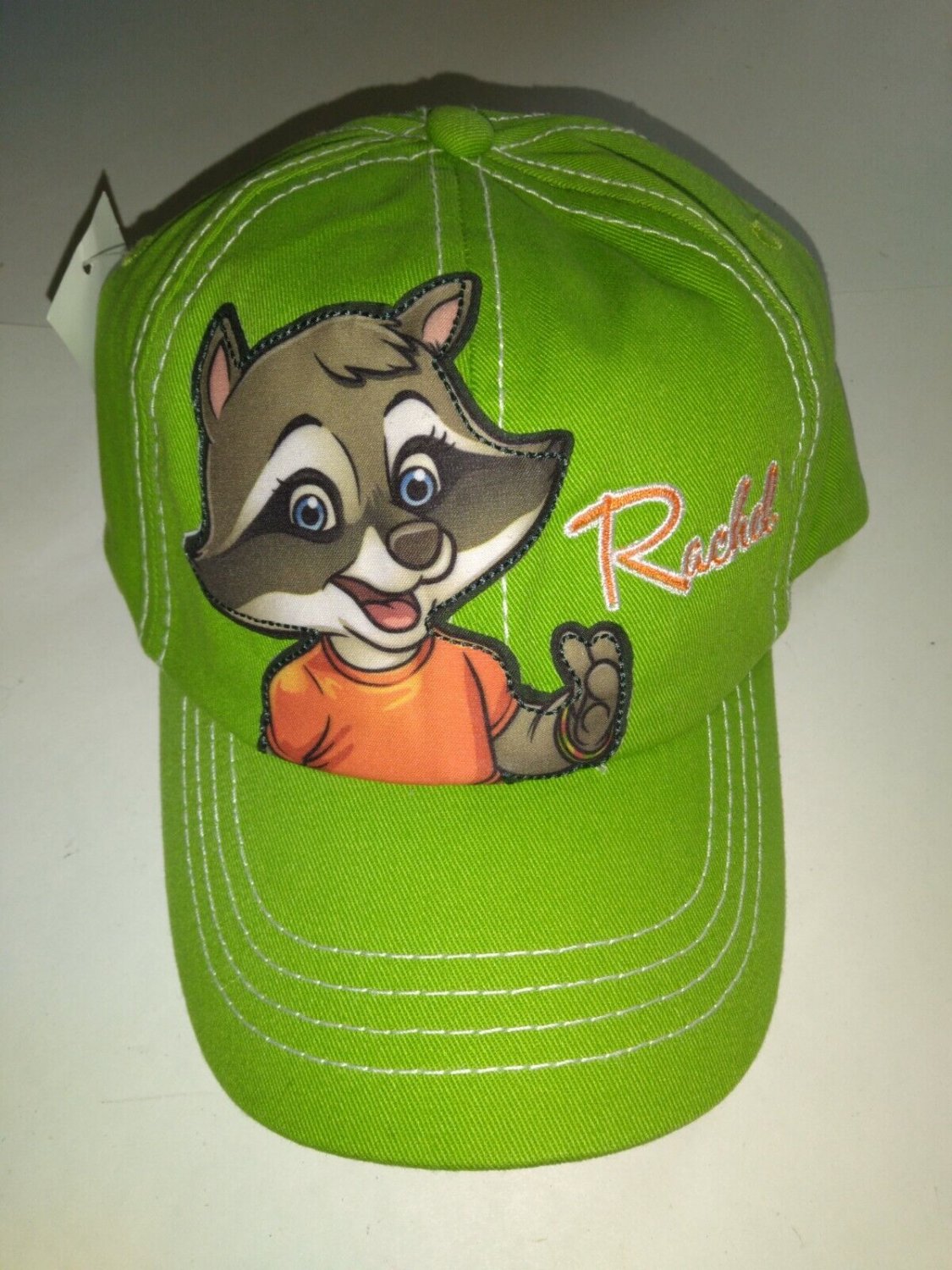 Great Wolf Lodge Rachel Raccoon Children Green Adjustable Hat Cap NWT