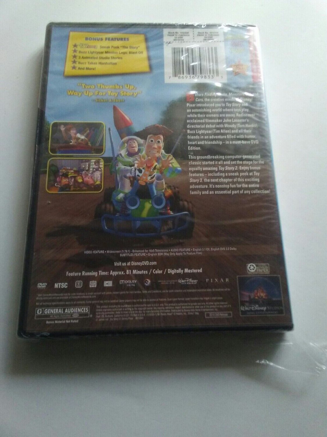 Toy Story - DVD, Jim Varney, Wallace Shawn, Don Rickles NEW