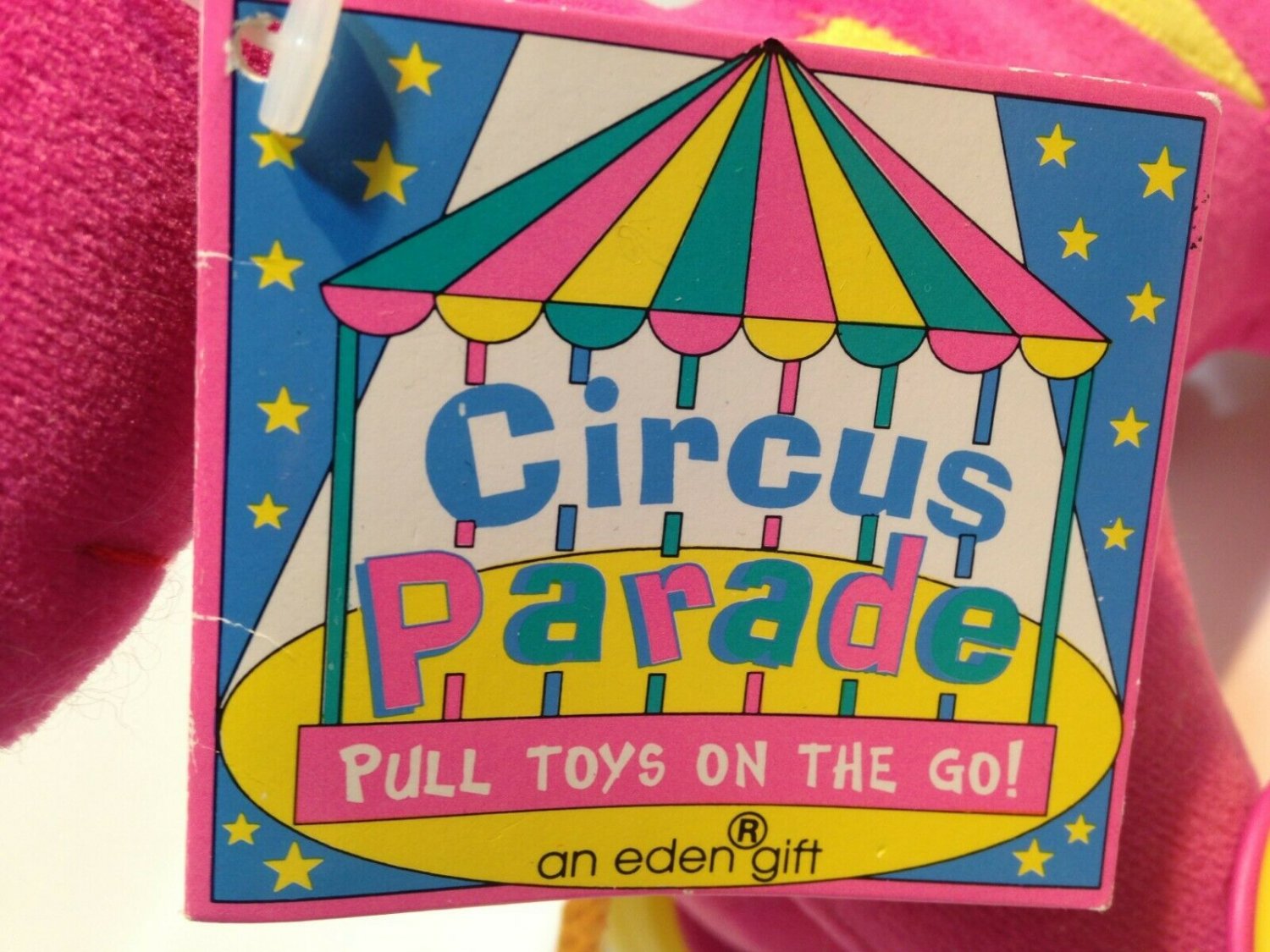 Eden Pink Horse Pony Pull Toy Plush Circus Parade Stuffed Animal 7" TAG
