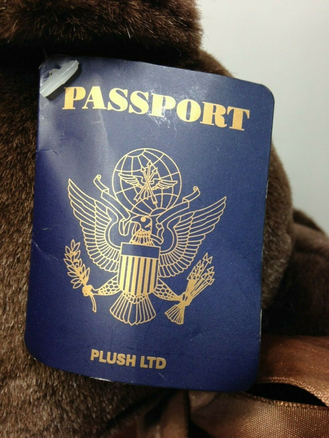Passport Plush Teddy Bear Chocolate Brown Soft Stuffed Jointed Animal ...